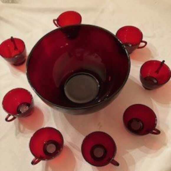 Anchor Hocking | Holiday | Anchor Hocking Royal Ruby Red Punch Bowl ...